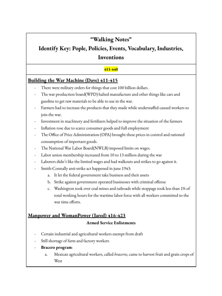 Walking Notes - 461 | PDF