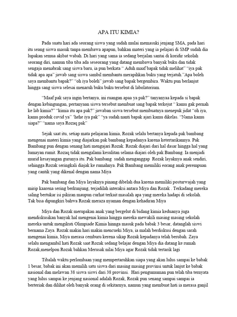 Kisah Rozak dan Kimia di Sekolah | PDF | Puisi