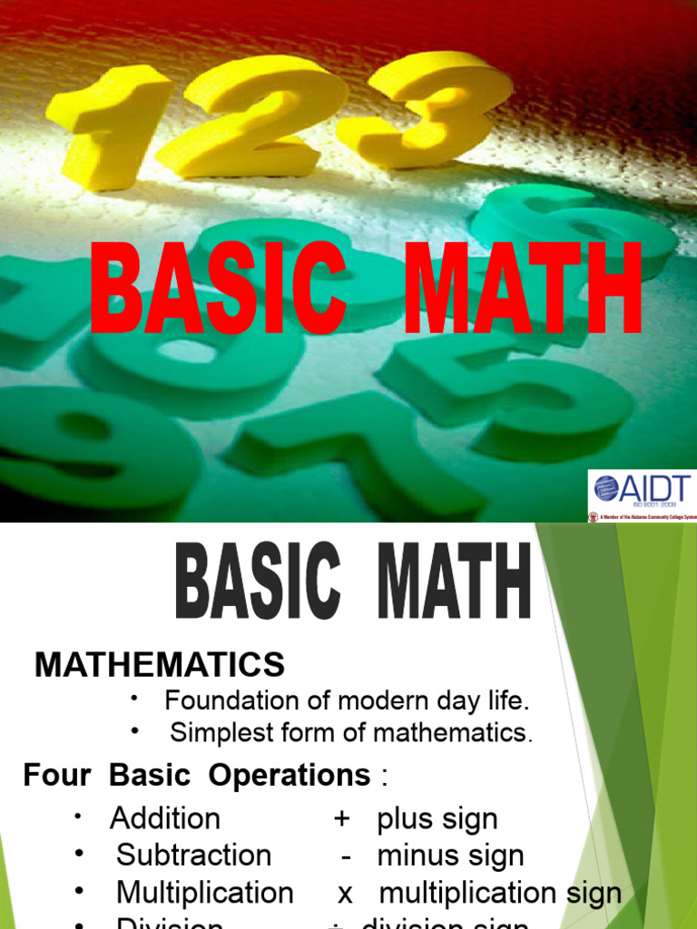 Basic Math | PDF | Division (Mathematics) | Notation