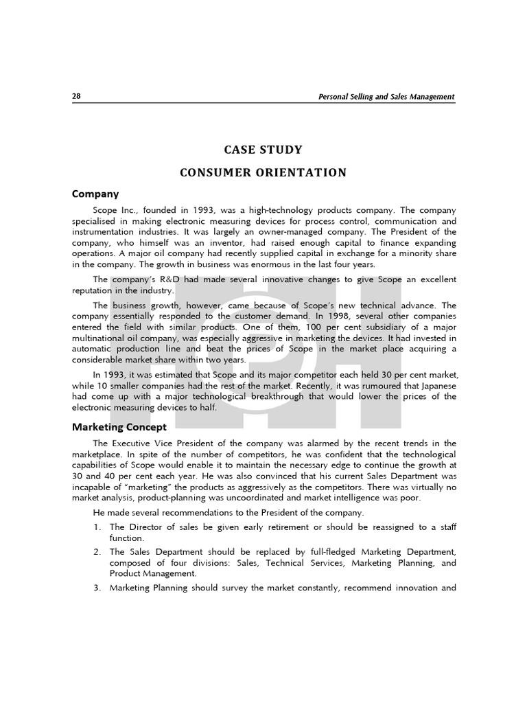 Consumer Orientation Case Study | PDF | Marketing | Market (Economics)