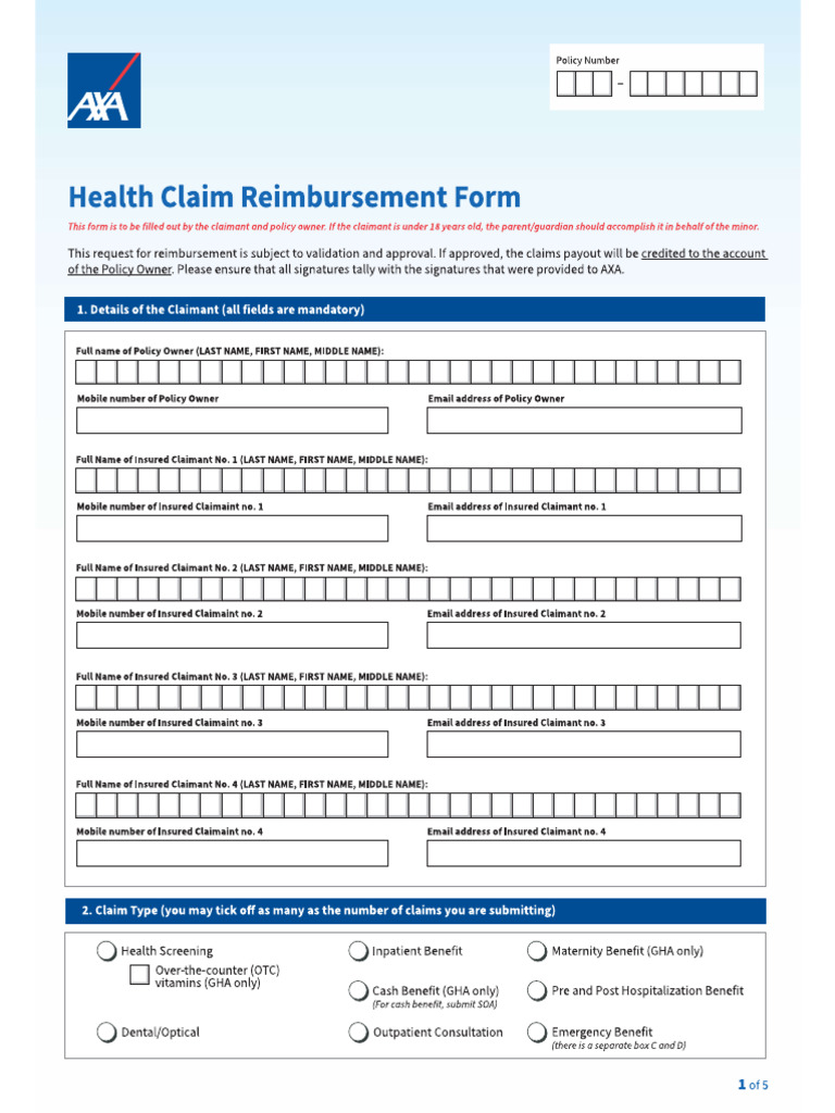 Gha Claim Form | PDF