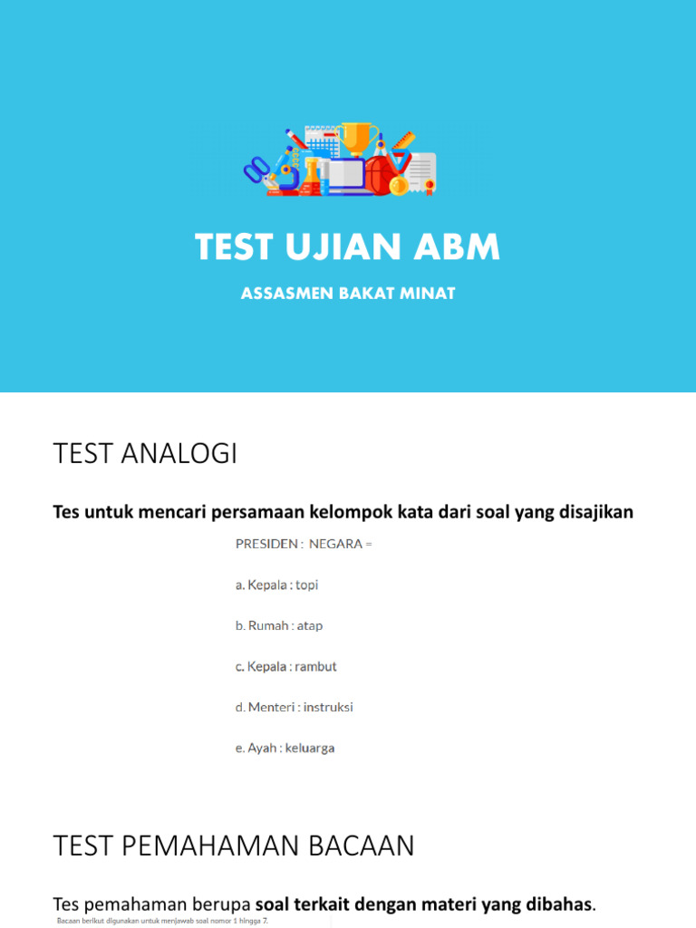 Contoh-Contoh Test Ujian Abm | PDF