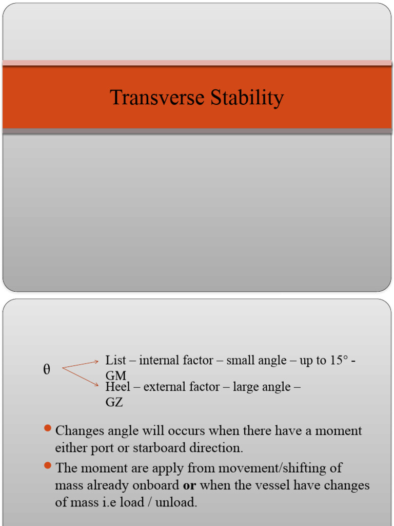 Tranverse Stability (23.12.2017) | PDF | Water Transport | Watercraft