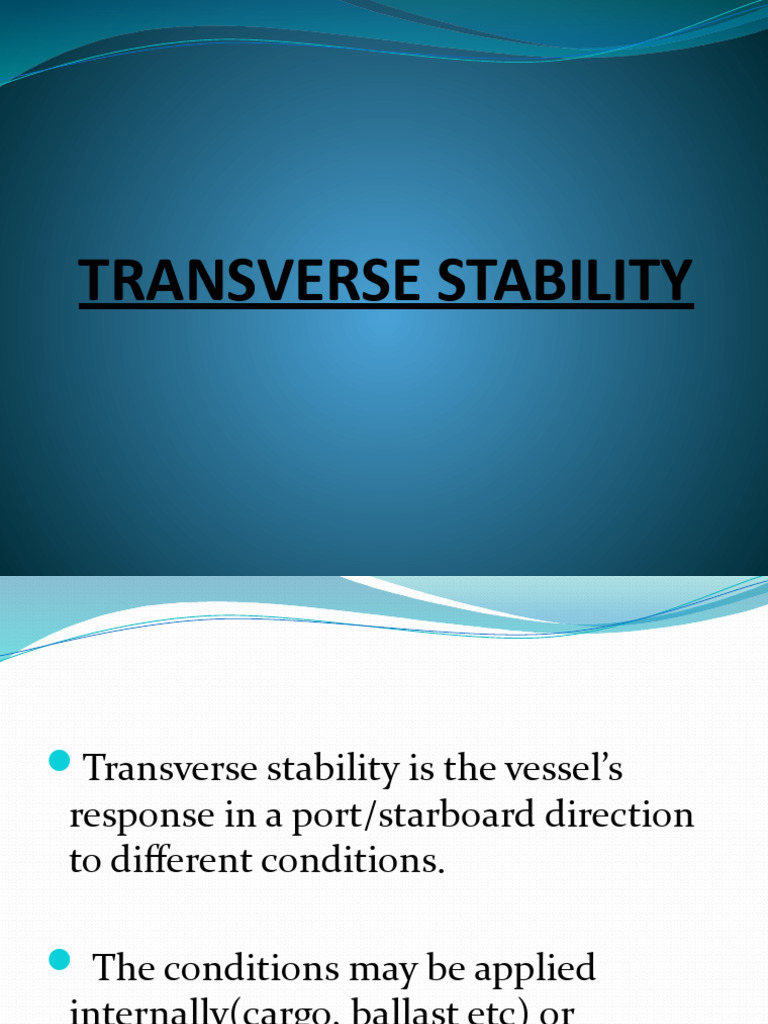 Transverse Stability | PDF | Classical Mechanics | Ships