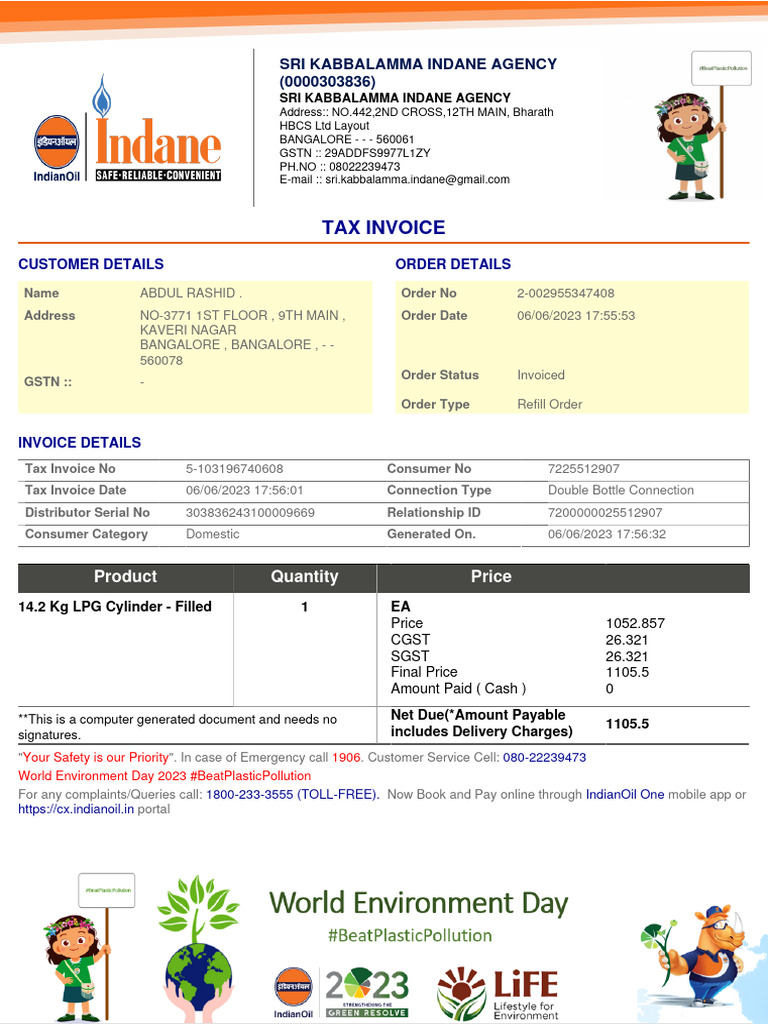 Gas Bill | Download Free PDF | Liquefied Petroleum Gas | Invoice
