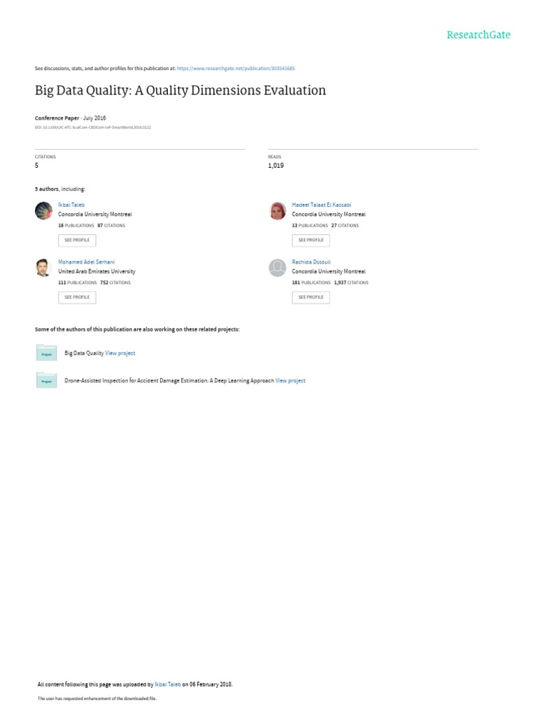 Big Data Quality Eval RG | PDF | Data Quality | Big Data