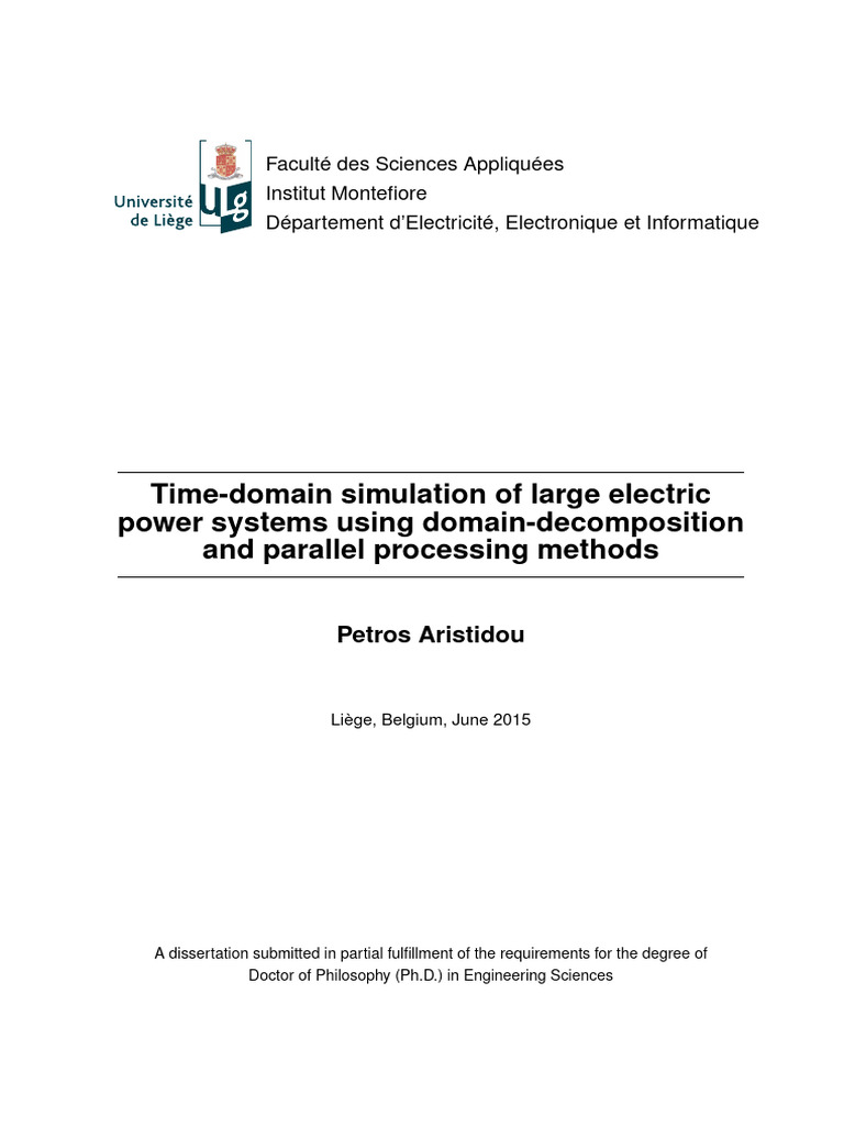 Time Domain Simulation Of Large Electric Power Systems Using Domain