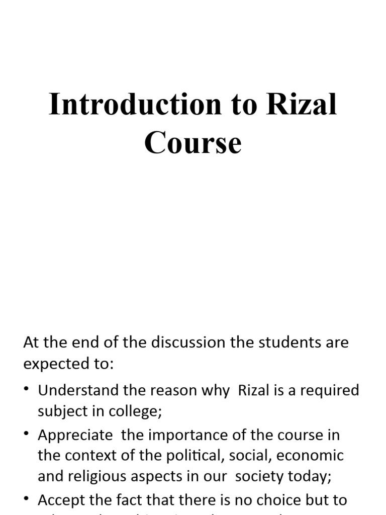 Introduction To Rizal Course | PDF | Philippines