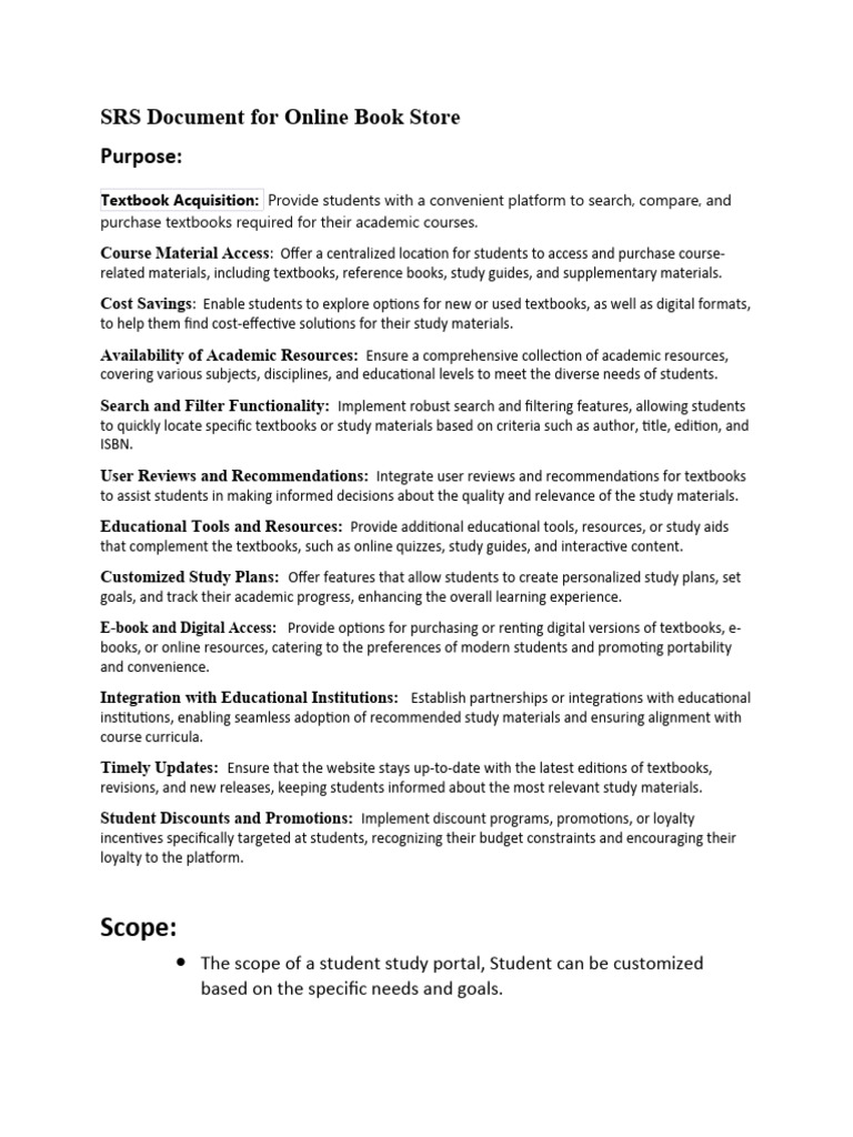 SRS Online Book Store | PDF | Textbook | Use Case