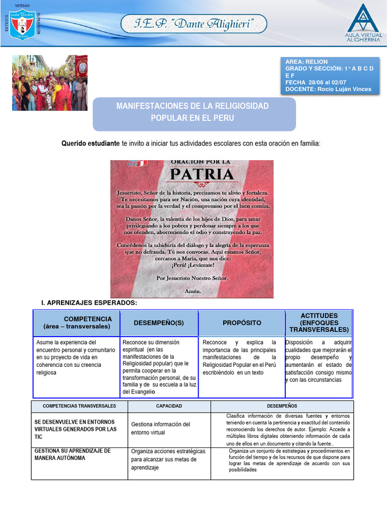 Importancia de la Religiosidad Popular | PDF | Aprendizaje | Amor