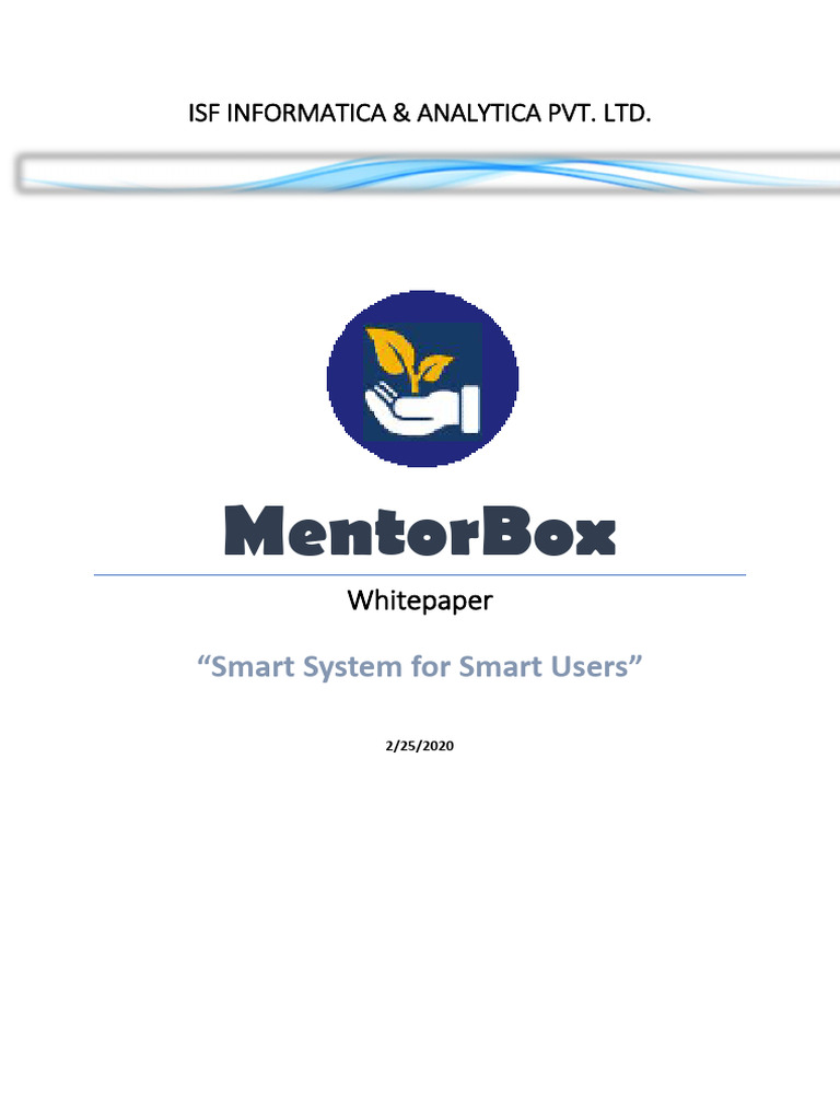 Mentor Box | PDF | Startup Company | Small Business & Entrepreneurs