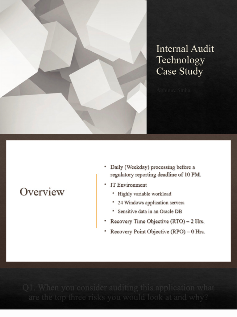Internal Audit Technology | PDF | Disaster Recovery | Security