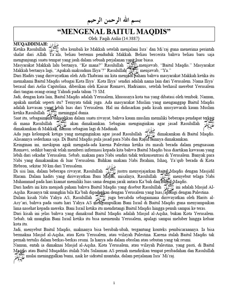 Mengenal Baitul Maqdis | PDF