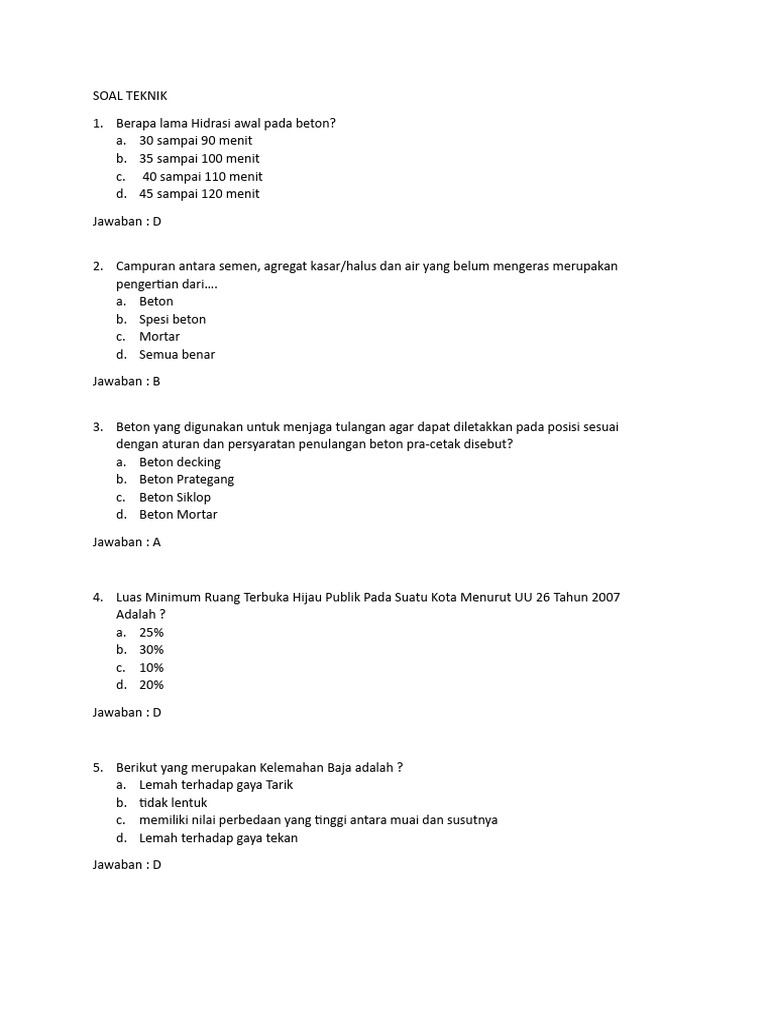 Soal Teknik Ki TBP 2024 | PDF | Griya & Taman | Seni