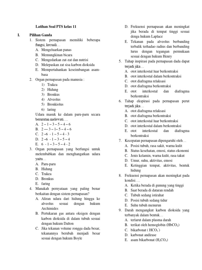 Latihan PAS Kelas 11 Merdeka - 2 | PDF