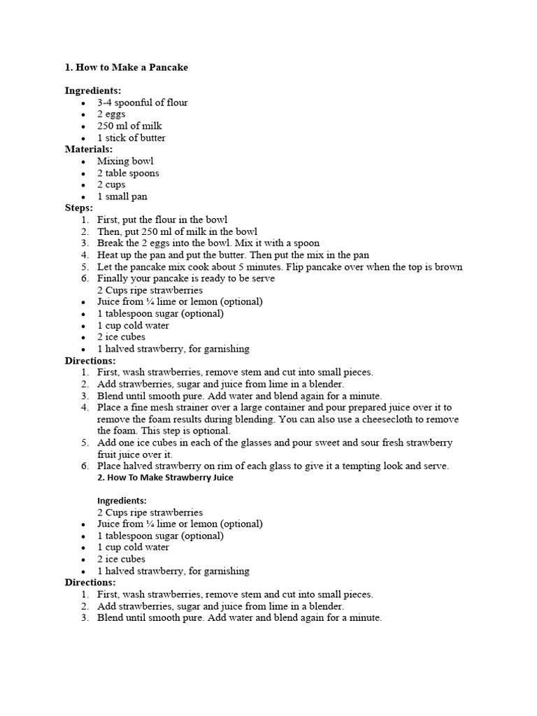 Procedure Text 11 | PDF | Fruit Preserves | Pancake