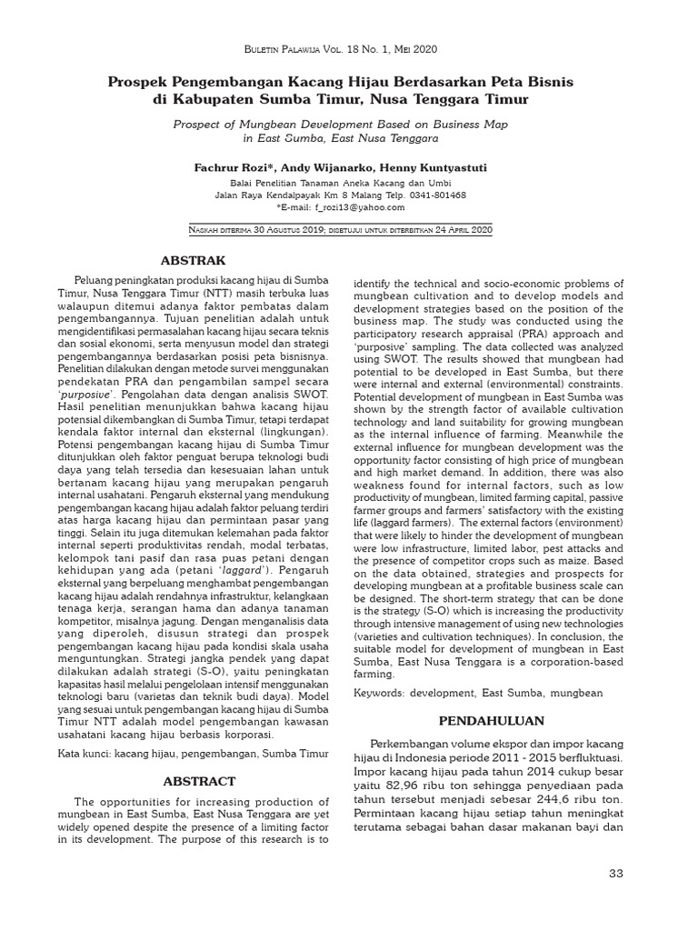 Prospek Pengembangan Kacang Hijau Berdas | PDF | Teknologi & Rekayasa