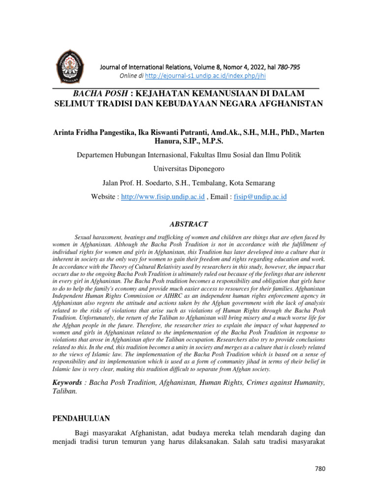 Bacha Posh Kejahatan Kemanusiaan | PDF | Politics Of Afghanistan ...