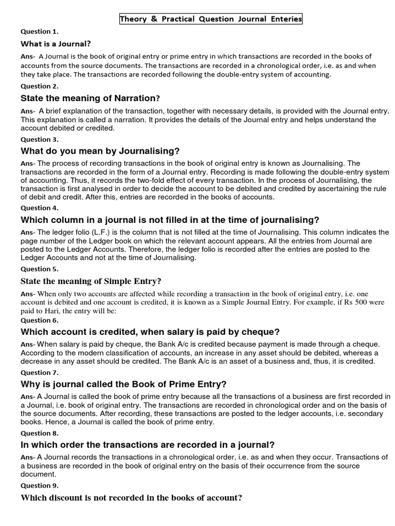 Understanding Journal Entries and Narration | PDF | Debits And Credits ...