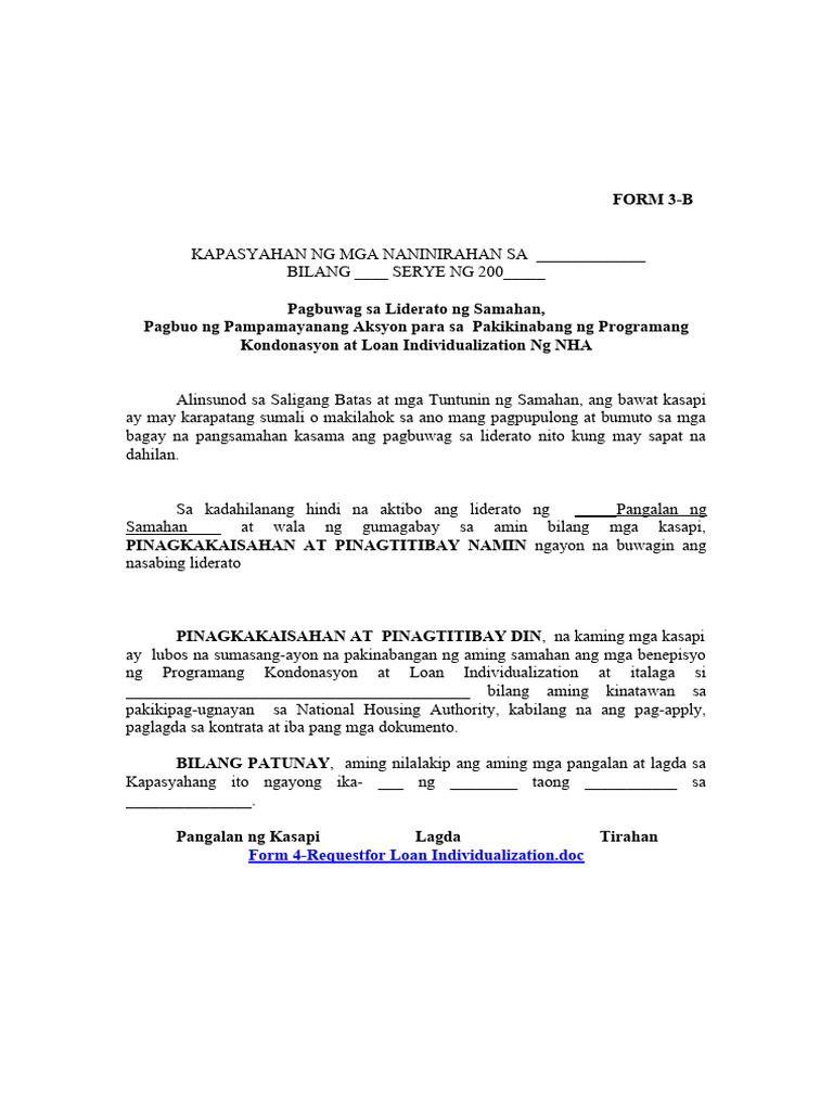 Form 3 B Membership Resolution Tagalog | PDF