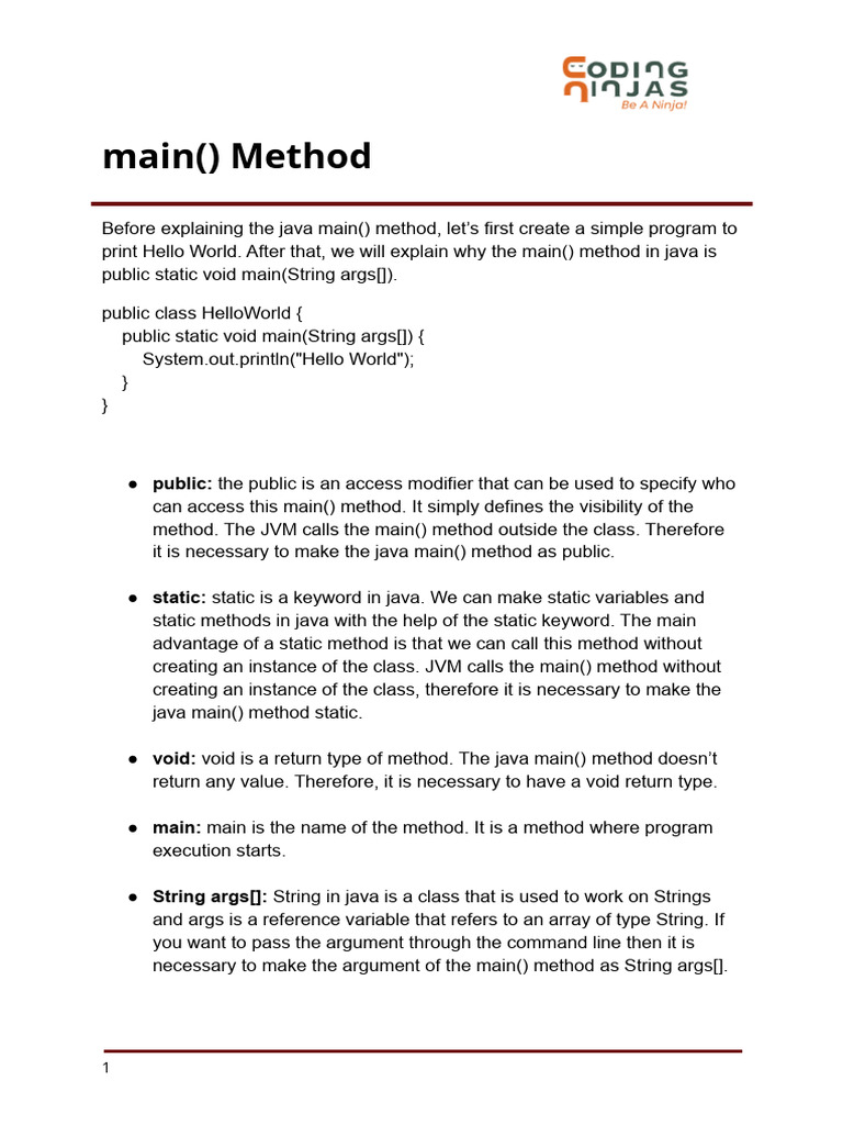 Gp Java Main Method In Java Pdf