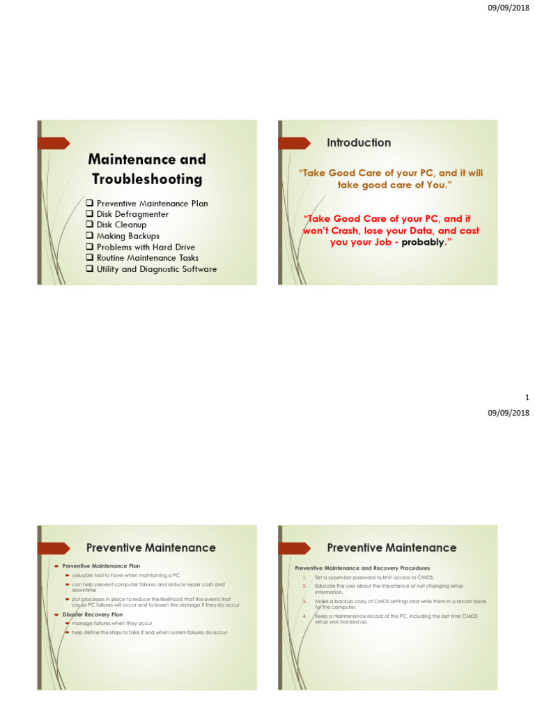 Preventive Maintenence Presentation | PDF