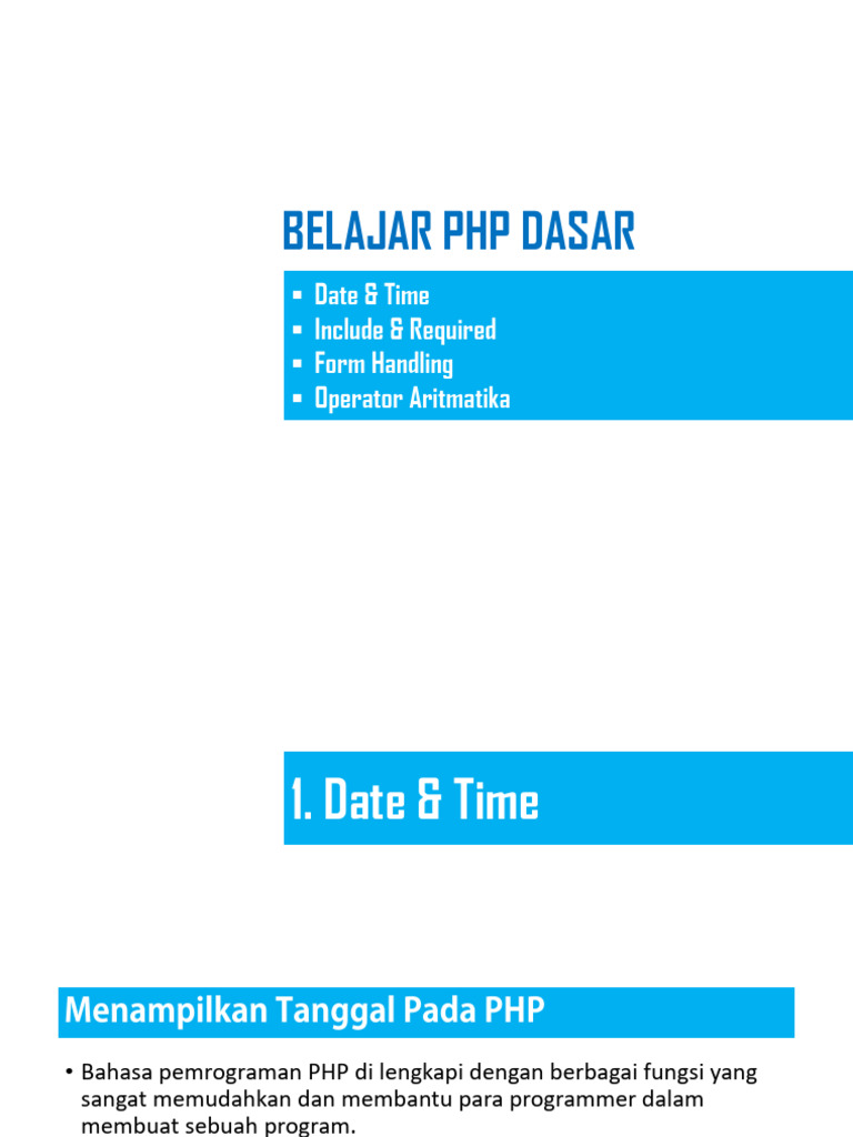 Fungsi Date dan Operator Aritmatika PHP | PDF | Komputer