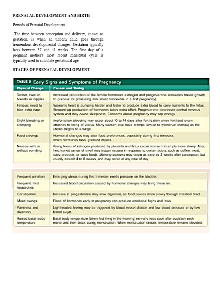 Prenatal Development Stages & Birth Process | PDF | Fetus | Childbirth