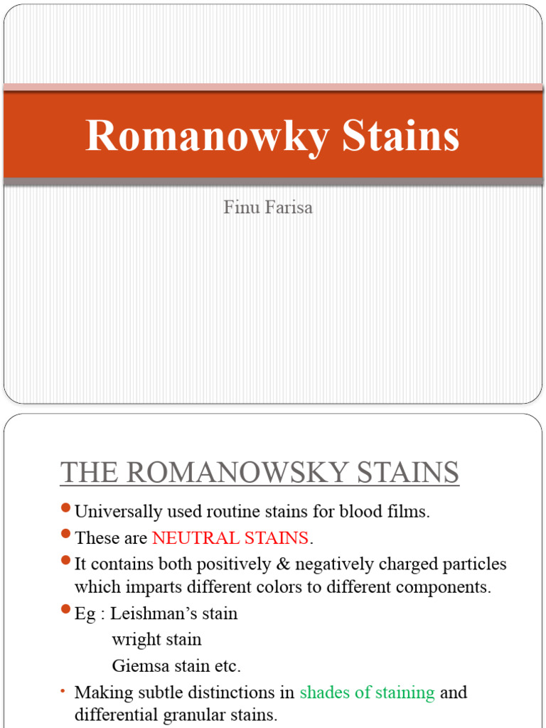 Romanowky Stains | PDF | Staining | Microscopy
