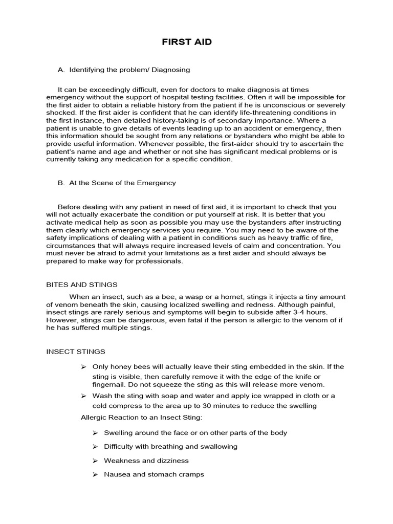 Responding To Emergencies - First Aid | PDF