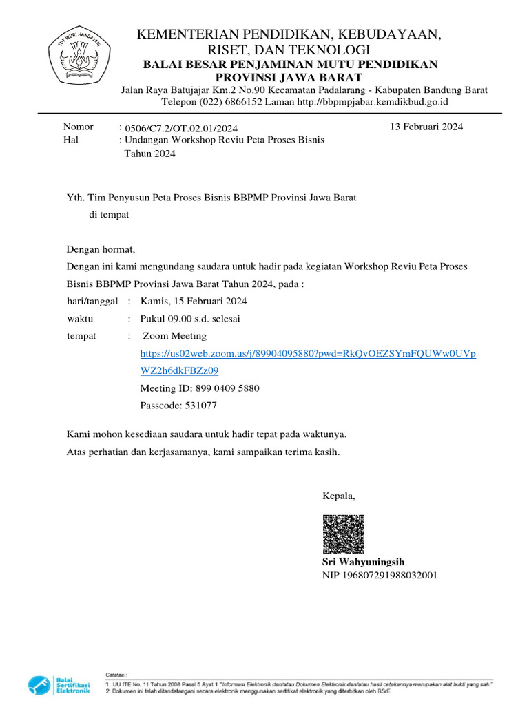 Undangan Workshop Reviu Probis 2024 (Daring) | PDF | Seni