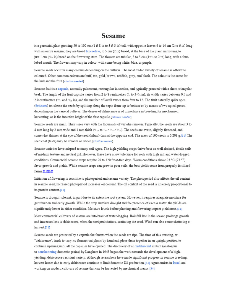 Sesame Fruit | PDF | Sesame | Plants