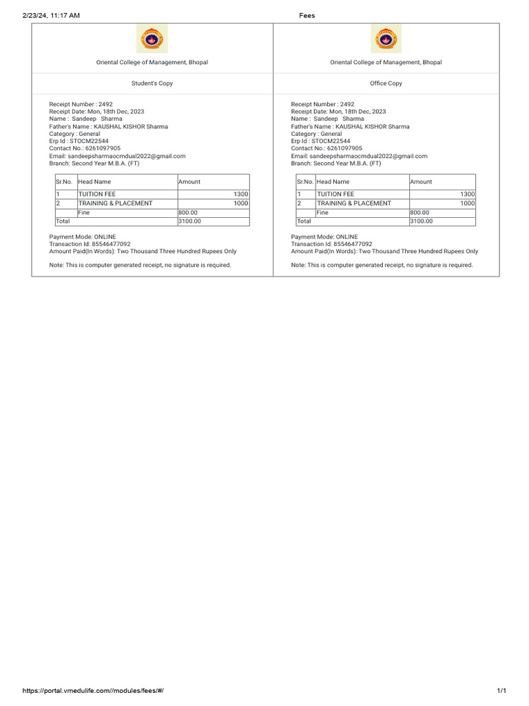 Fees | PDF | Receipt | Banking Technology