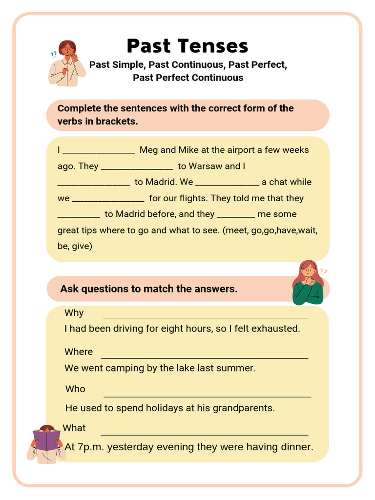 Past Tense Grammar Practice Worksheets | PDF | Linguistics | Grammar