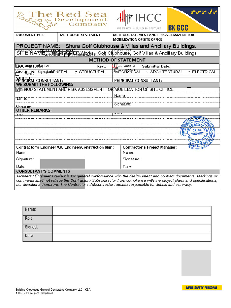Site Office Mobilization Guide | PDF | Crane (Machine) | Occupational ...