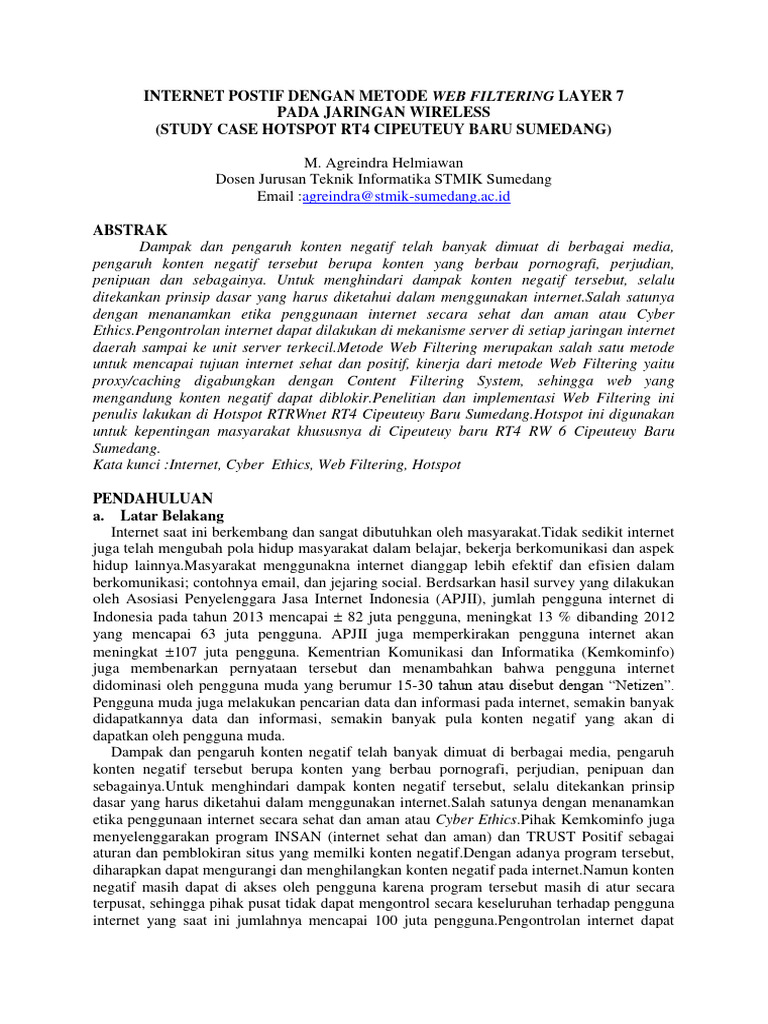Web Filtering untuk Internet Sehat di Sumedang | PDF | Komputer