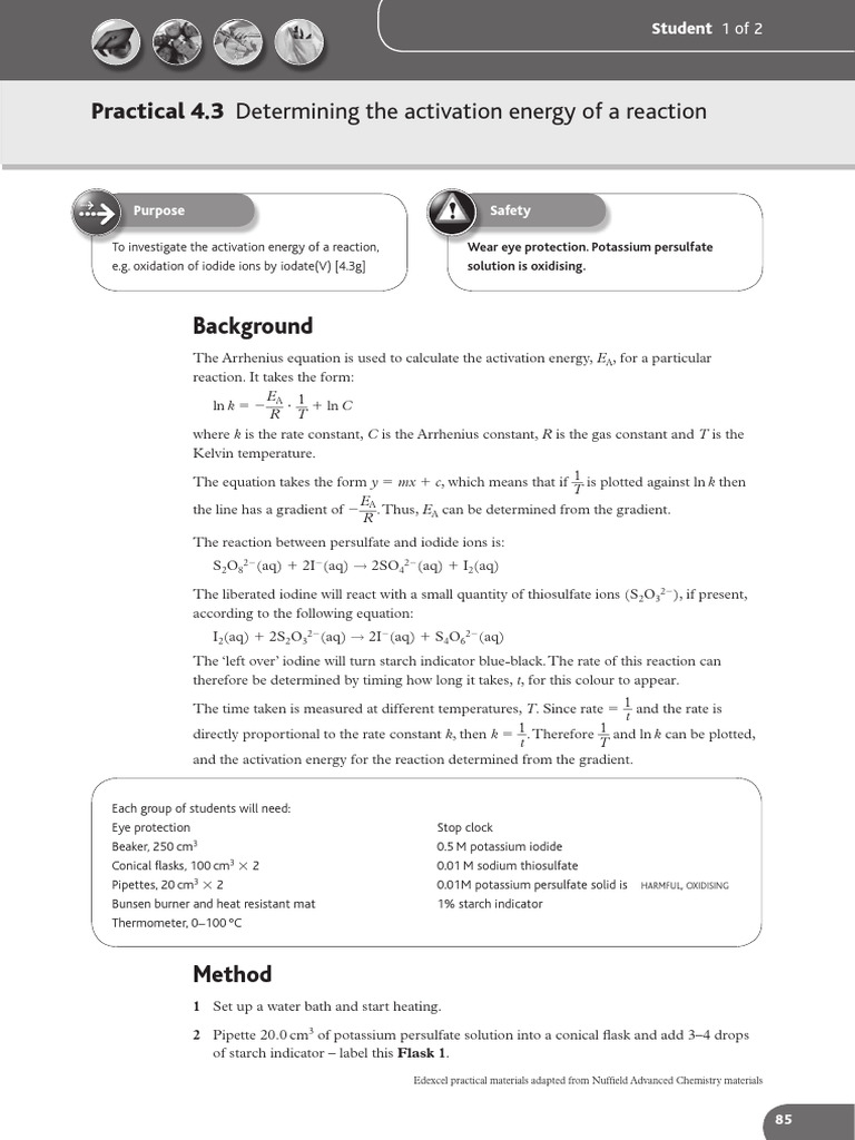 (M1.5) REVIEW & COMPLETE - Practical 4.3 Determining The Activation ...