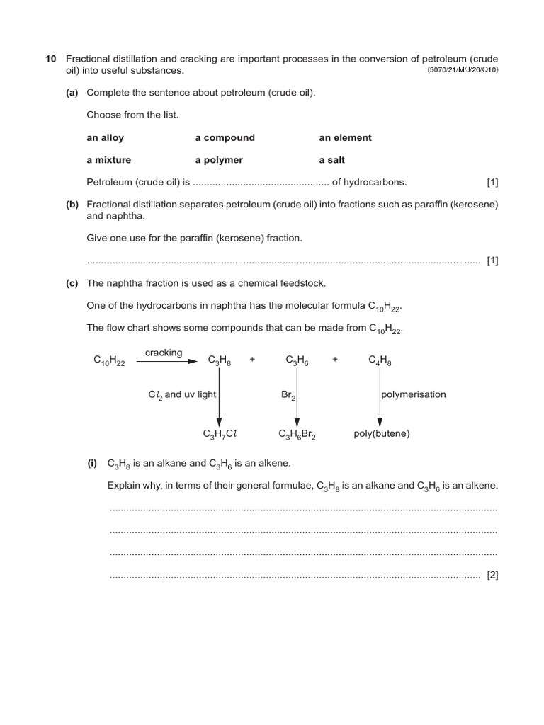 Fractional Distillation and Cracking of Petroleum | PDF | Cracking ...
