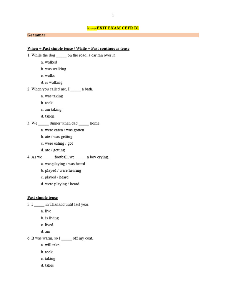 CEFR B1 Exam Practice with Answers | PDF | Language Arts & Discipline