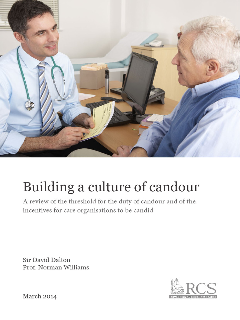 Building A Culture of Candour | PDF | Patient Safety | Caregiver