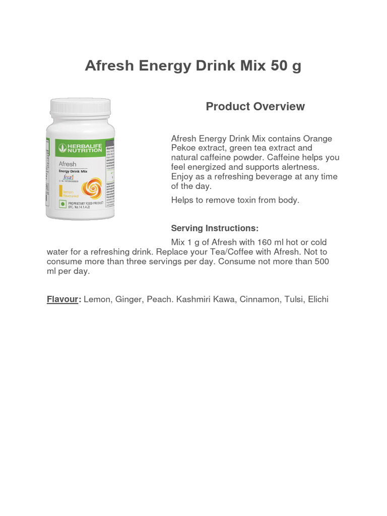 Herbalife Product Information | PDF | Dietary Fiber | Diet & Nutrition
