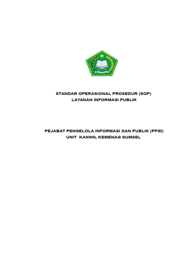 Sop Pelayanan Ppid Kanwil Sumsel | PDF