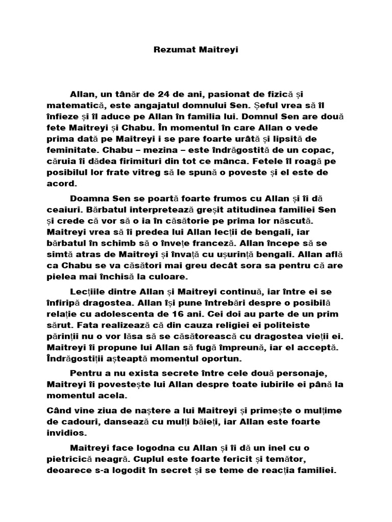 Rezumat Maitreyi | PDF