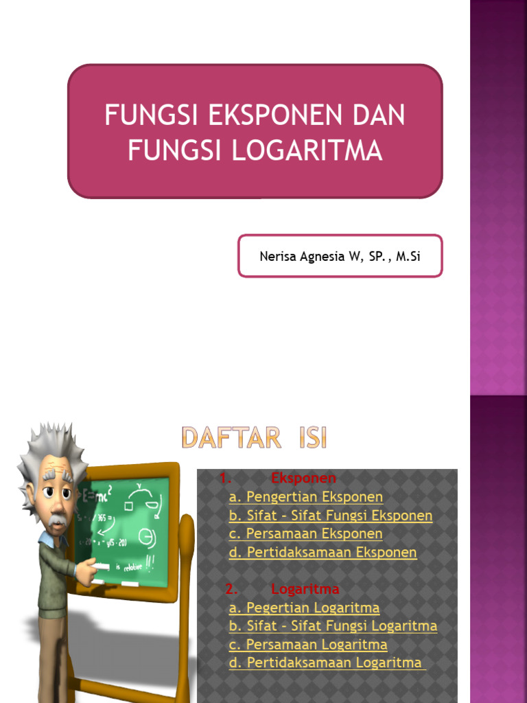 FUNGSI EKSPONEN DAN LOGARITMA Nerisa | PDF | Metode & Bahan Ajar