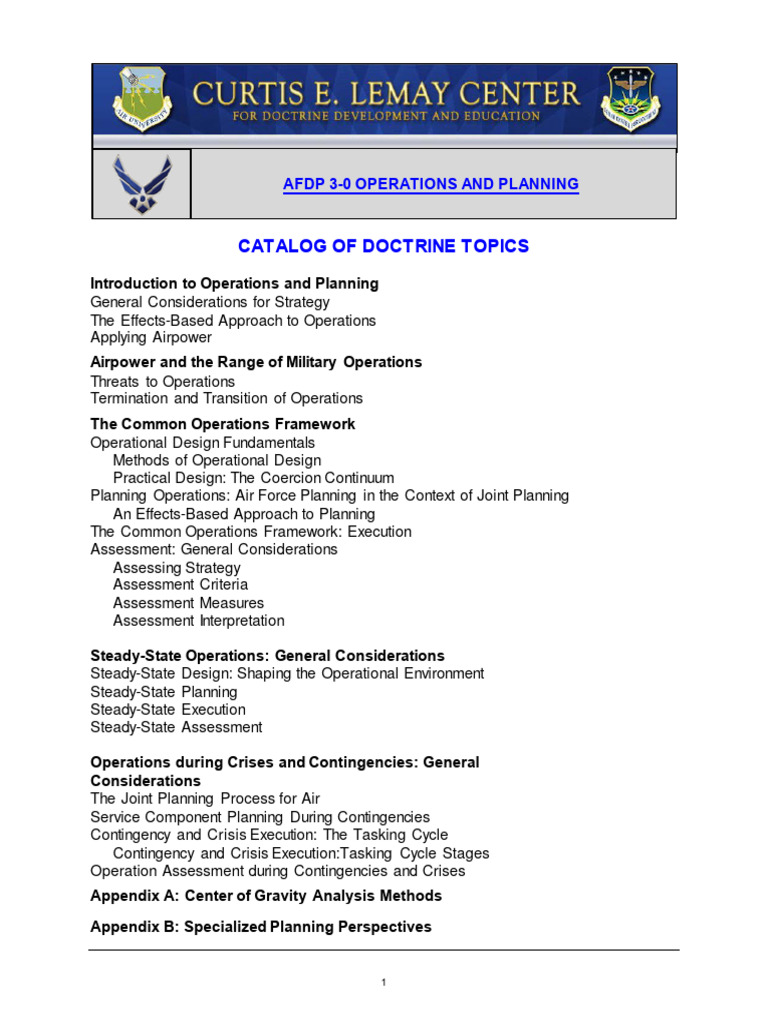 3 0 Afdp Operations Planning | PDF | Military Strategy | World War II