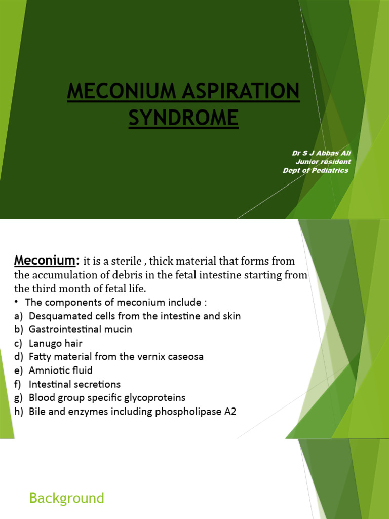 Meconium Aspiration Syndrome A1 | PDF | Medical Specialties | Clinical ...