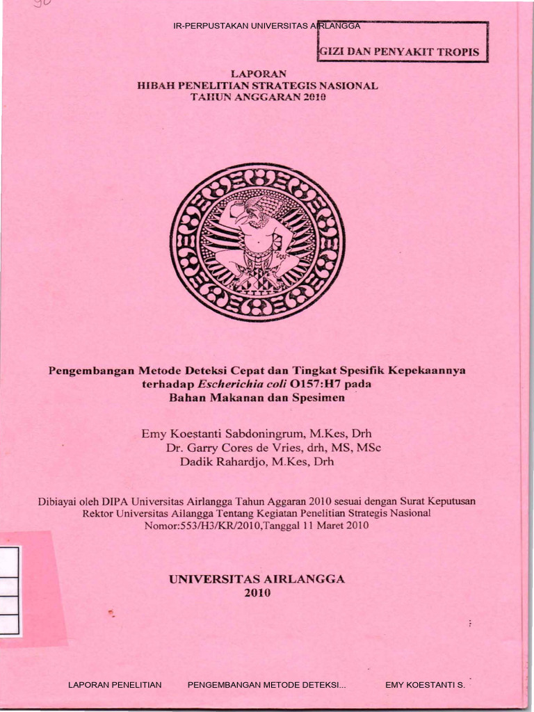 Pengembangan Metode Deteksi Cepar E.coli | PDF | Kesehatan Holistik | Sains & Matematika