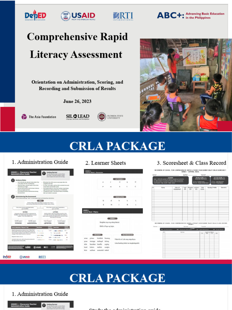CRLA Assessment Guide for Grades 1-3 | PDF | Cognitive Science | Cognition