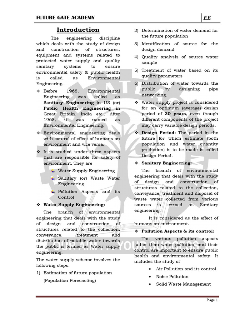 Future Gate Academy: Sanitary Engineering in US (Or) Public Health ...