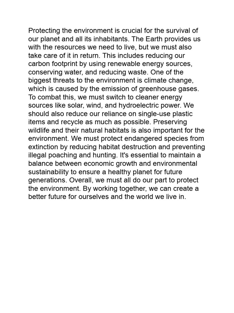 Protecting The Environment Is Crucial For The Survival of Our Planet ...